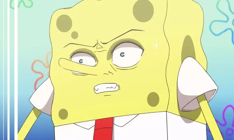 Así se ve Bob Esponja en versión anime, con peleas, sangre y gritos en ...