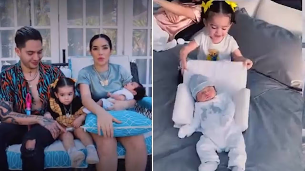 Kima, hija de Kim Loaiza, ‘arrulla’ por primera vez a su hermanito y ...