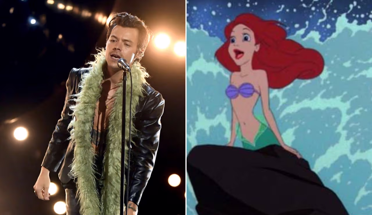 Filtran fotos de Harry Styles vestido como Ariel de la Sirenita, con su ...